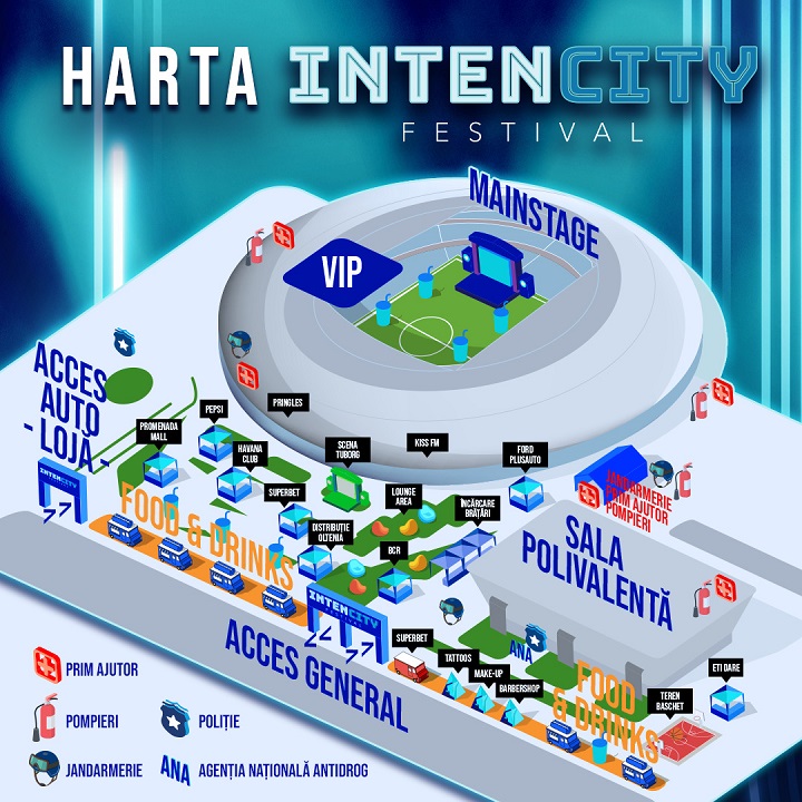 Festivalul INtencity: Imagini de la montarea scenei - Top Secret Craiova