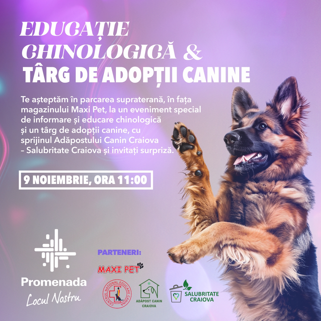 Târg de adopții canine la Promenada Mall Craiova - Top Secret Craiova